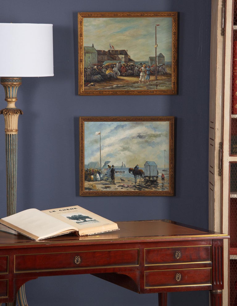 Oil on Canvas Seascape Painting by P. Denison, France, Early 1900s at ...