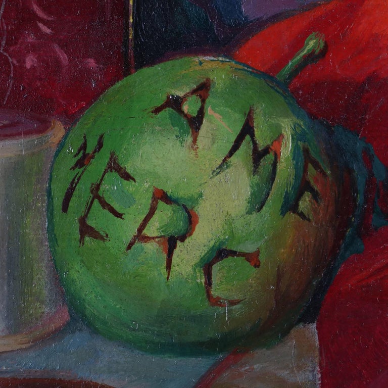 Oil on Canvas Still Life Painting "Ame Mercy" by Furman J. Finck, circa ...