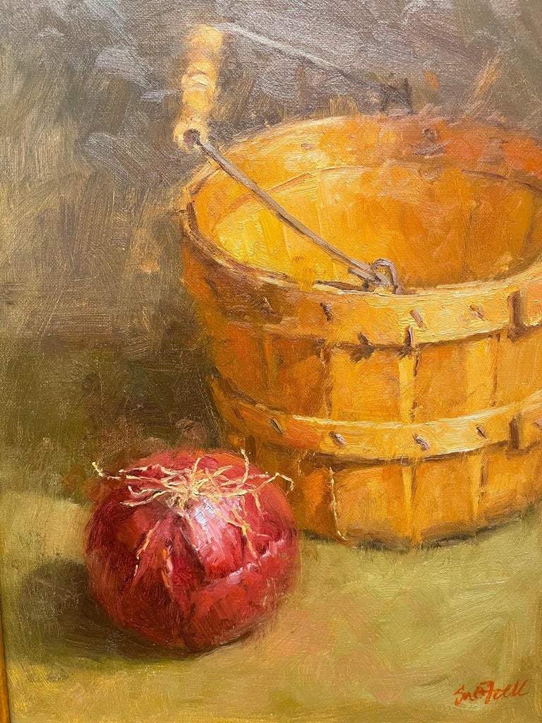 Oil on Canvas Still Life "Red Onion" by Sue Foell For Sale at 1stDibs