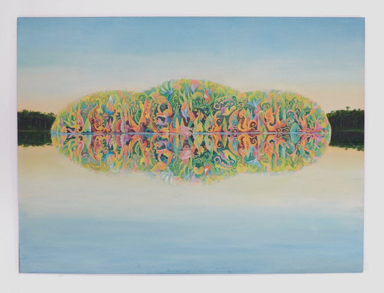 Oil painting ''Birds Island'' Evert van Hemert 1972 Dutch . at 1stDibs