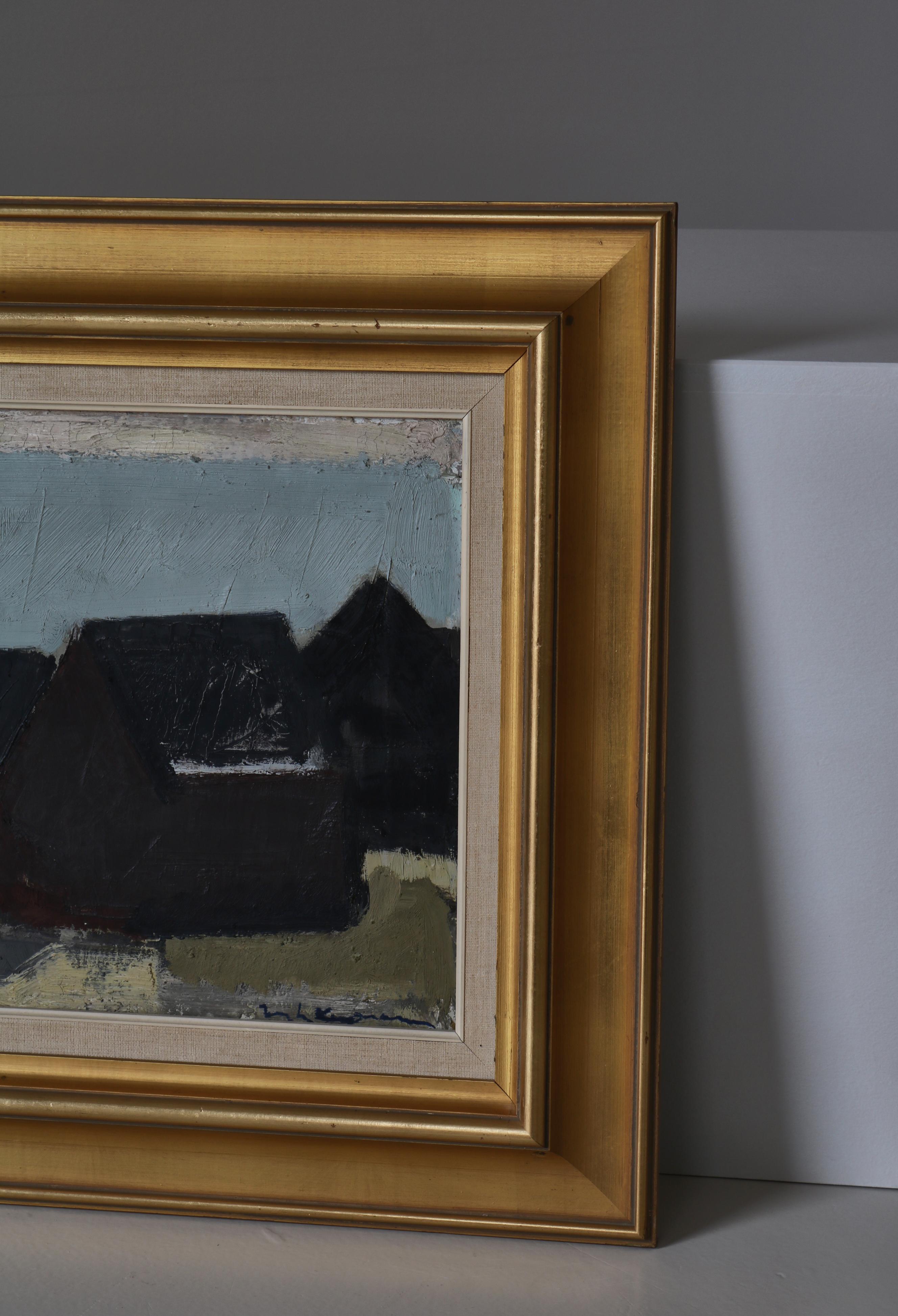 Oil Painting by Danish Artist Jack Kampmann, "Faroe Islands Scene ...