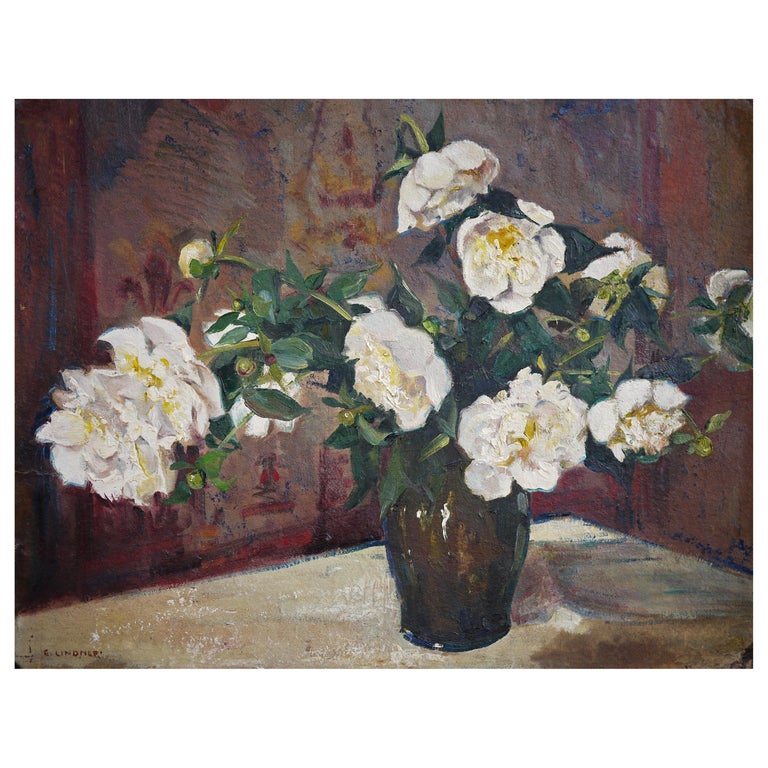 Oil Painting, Field Roses, Elsa Sturm-Lindner at 1stDibs