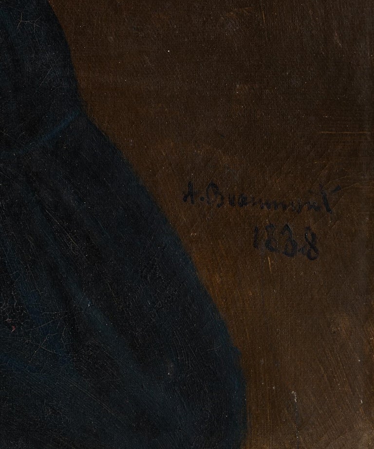 Oil Painting of a Youth in a Blue Jacket For Sale at 1stDibs