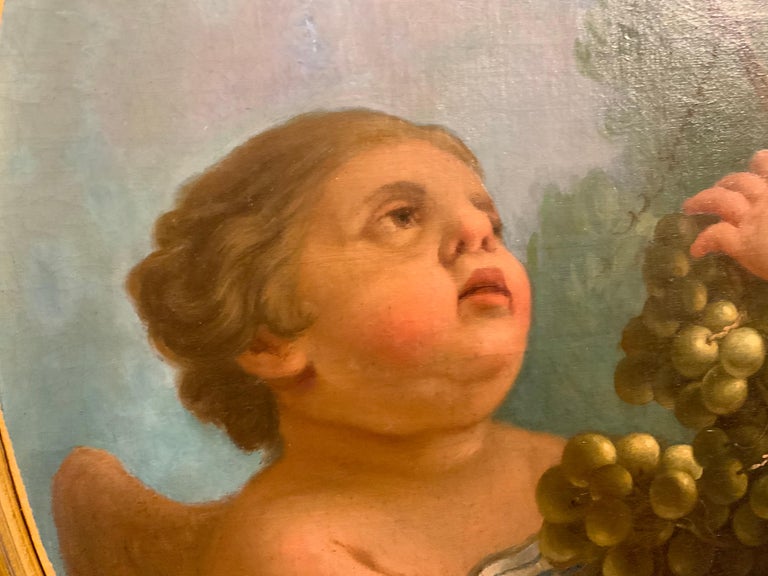 Oil Painting of Angels, 19 Th Century For Sale at 1stDibs