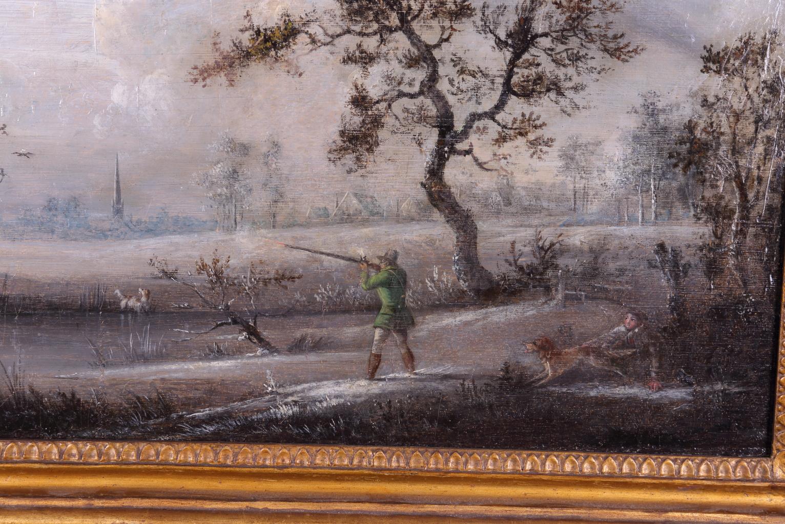 Shooting Oil Painting, Man with a Flintlock Gun, circa 1800 For Sale at ...