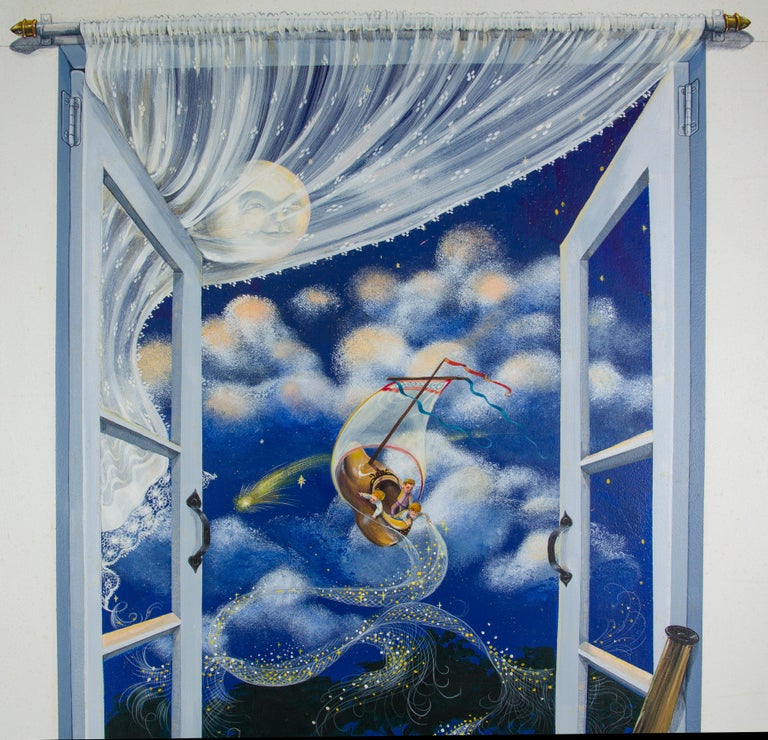 Oil Painting on Board Peter Pan 1986 by Margot Datz, Marthas Vineyard ...