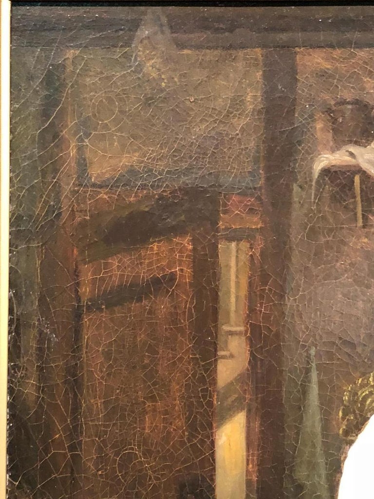 Oil Painting on Canvas Depicting Inside Scene Signed Pierre Duval Le ...