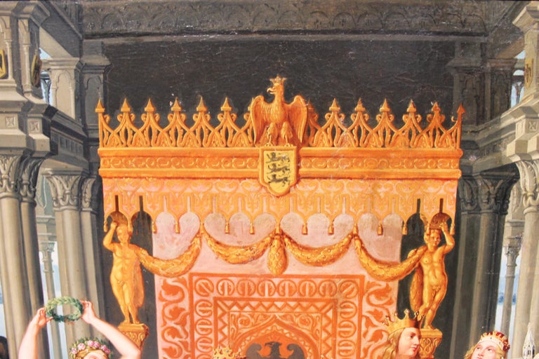 Oil Painting on Canvas "Der Niebelunge Liet" from the 19th Century by G. Otti For Sale at 1stDibs