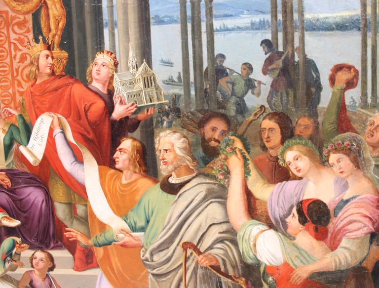 Oil Painting on Canvas "Der Niebelunge Liet" from the 19th Century by G. Otti For Sale at 1stDibs