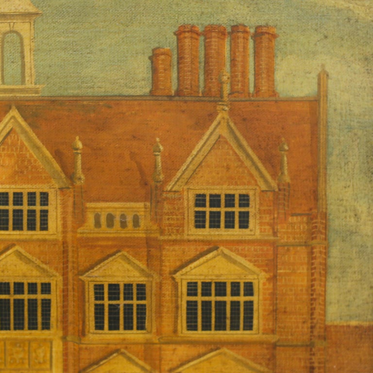 Oil Painting on Canvas of a 16th Century Building For Sale at 1stDibs