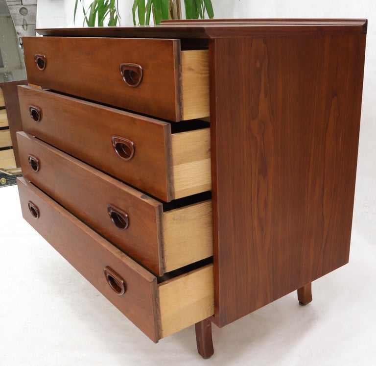 Oiled Walnut 4 Drawers Back Splash Bachelor Chest Dresser For Sale at ...