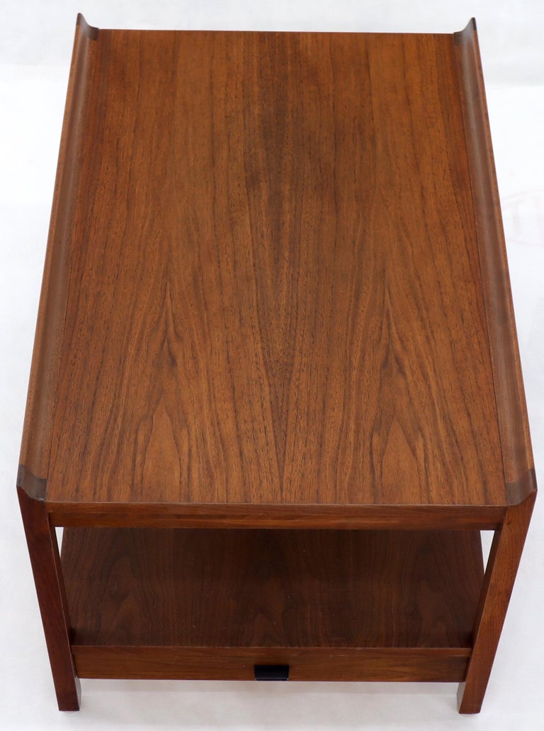 Oiled Walnut Mid-Century Modern Rectangle Two-Tier Side End Table at ...