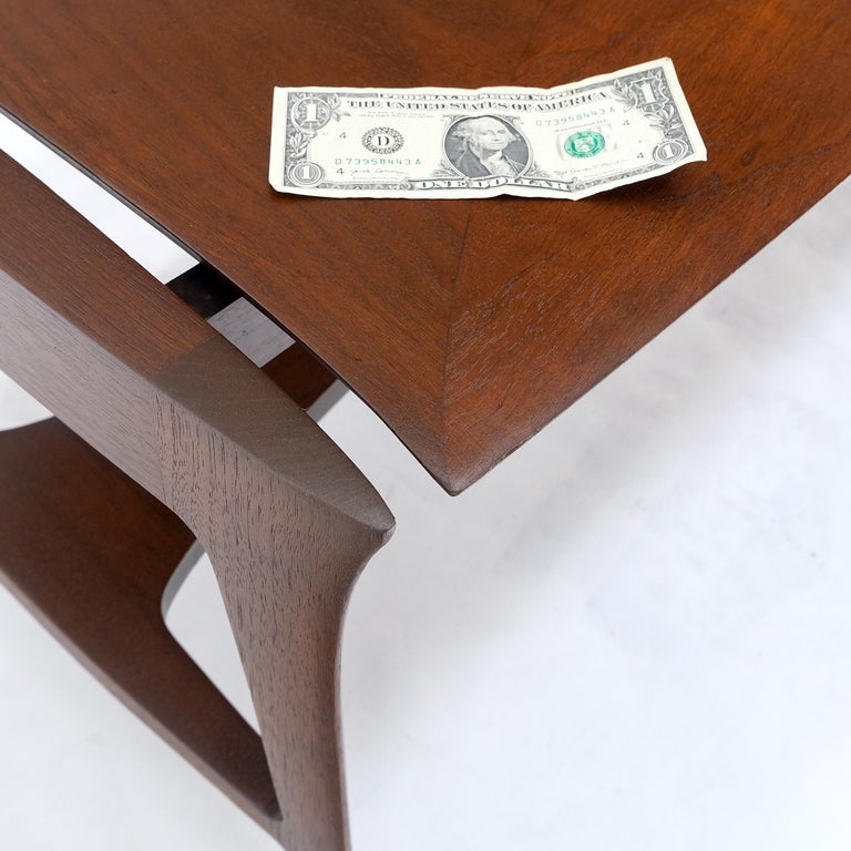 Oiled Walnut Tile Insert Floating Top Mid-Century Long Surfboard Coffee ...