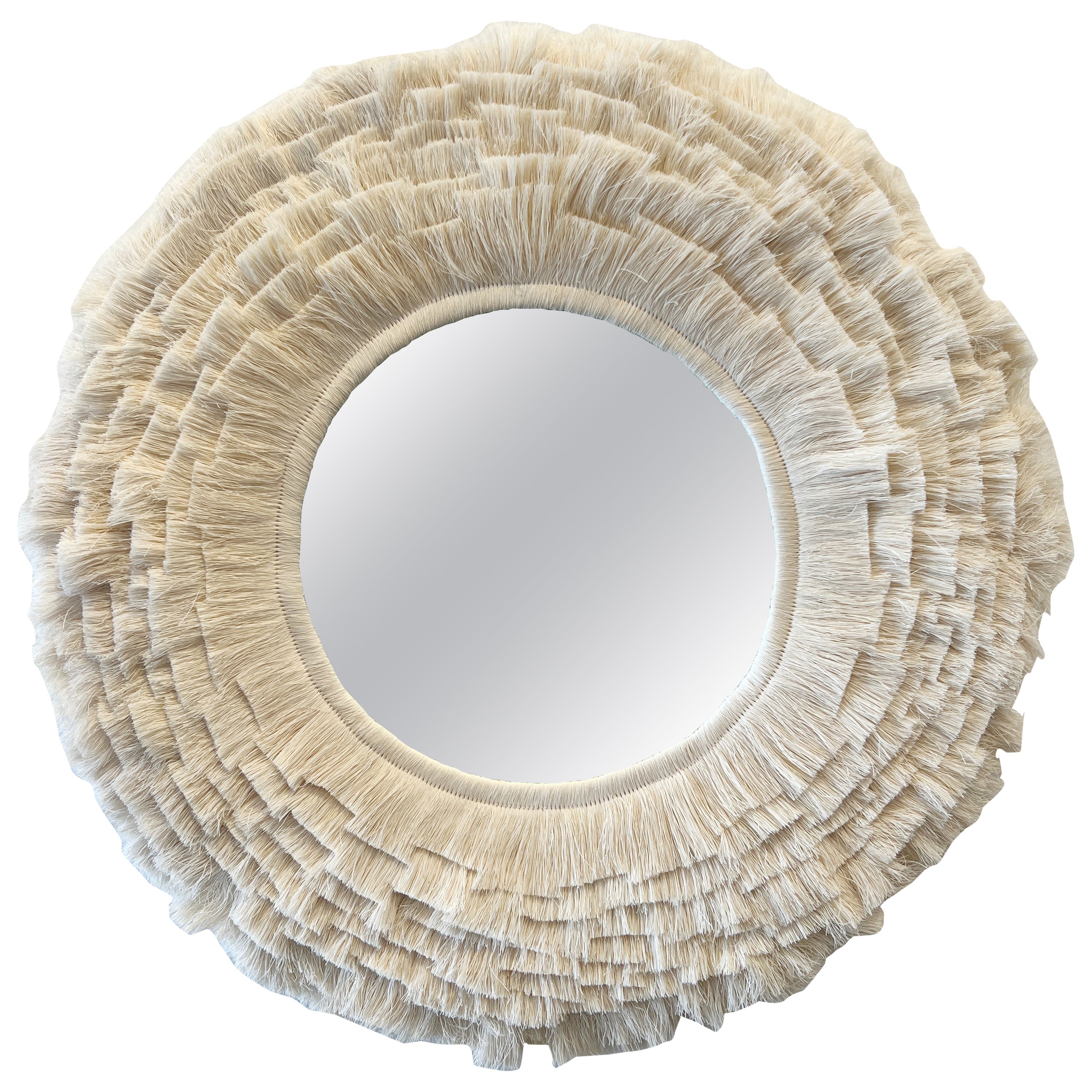 Ojo Mirror - Space Jewellery Raw Cotton Handmade off White Wall Hanging ...