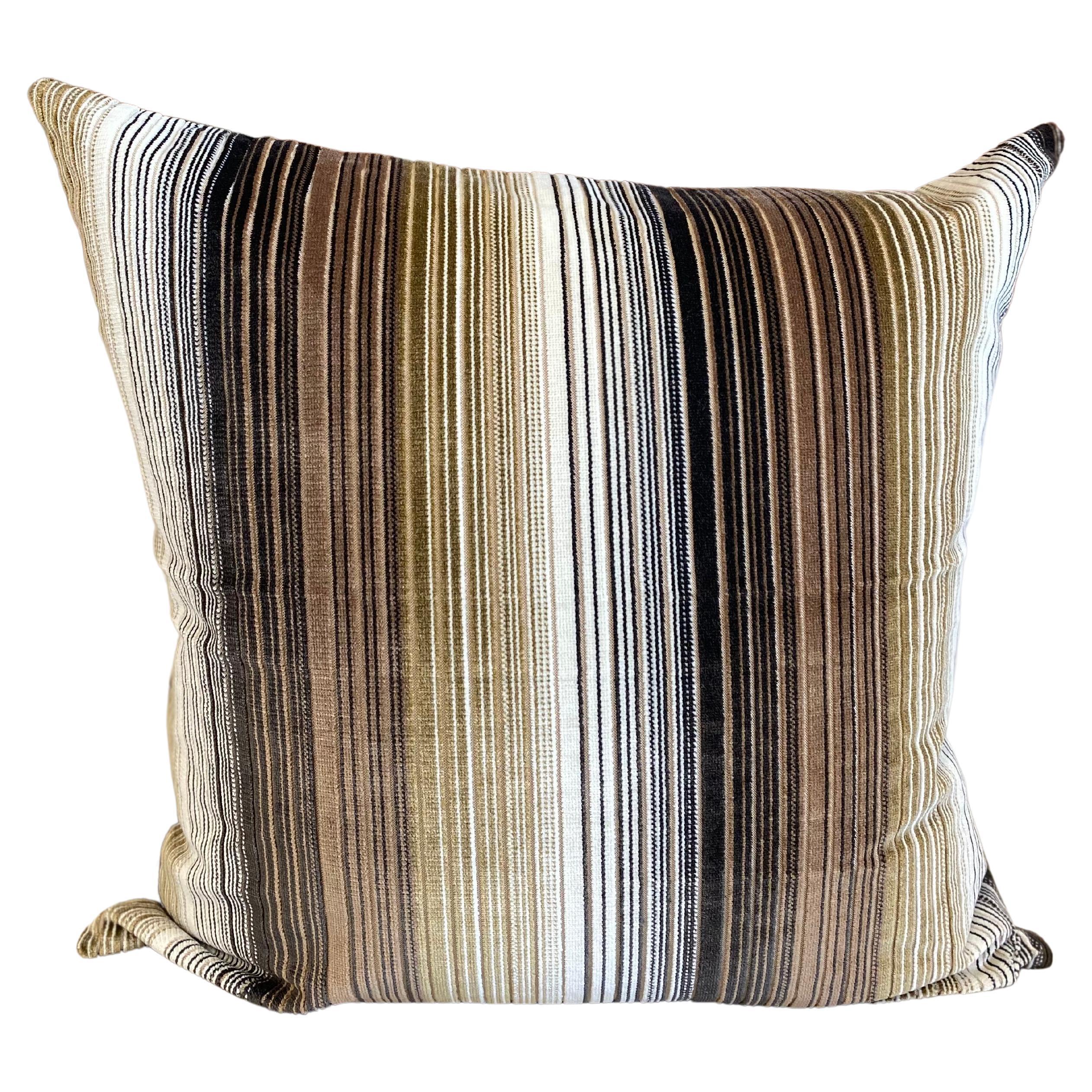 Okapi Brown Velvet Gradient Pillow with Dark Brown Velvet Back For Sale ...