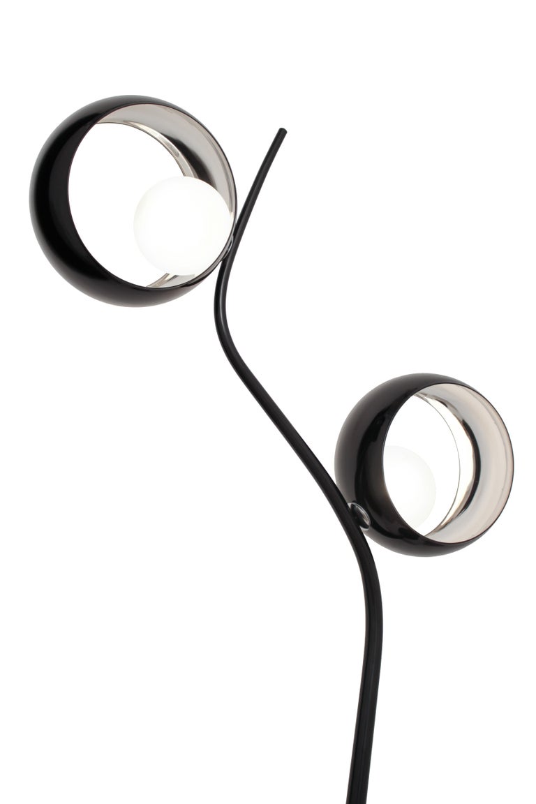 Okio Totem Floor Lamp in Premium Black and Chrome by Concept Verre For ...