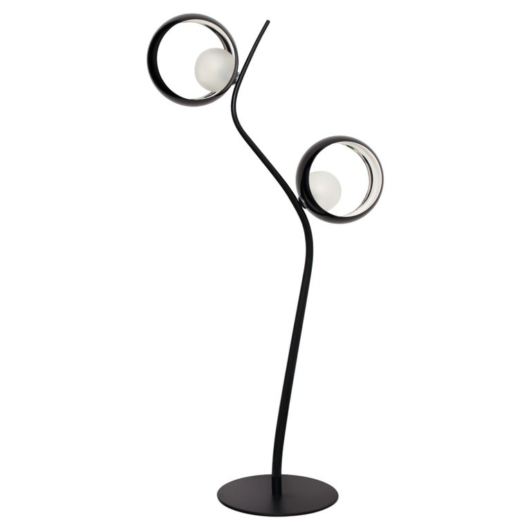 Okio Totem Floor Lamp in Premium Black and Chrome by Concept Verre For ...