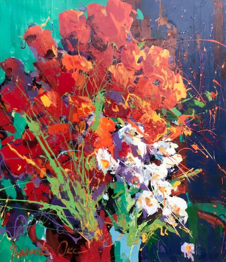 Oksana Kalenyuk - Tulips, Original oil Painting, Ready to Hang For Sale at 1stDibs
