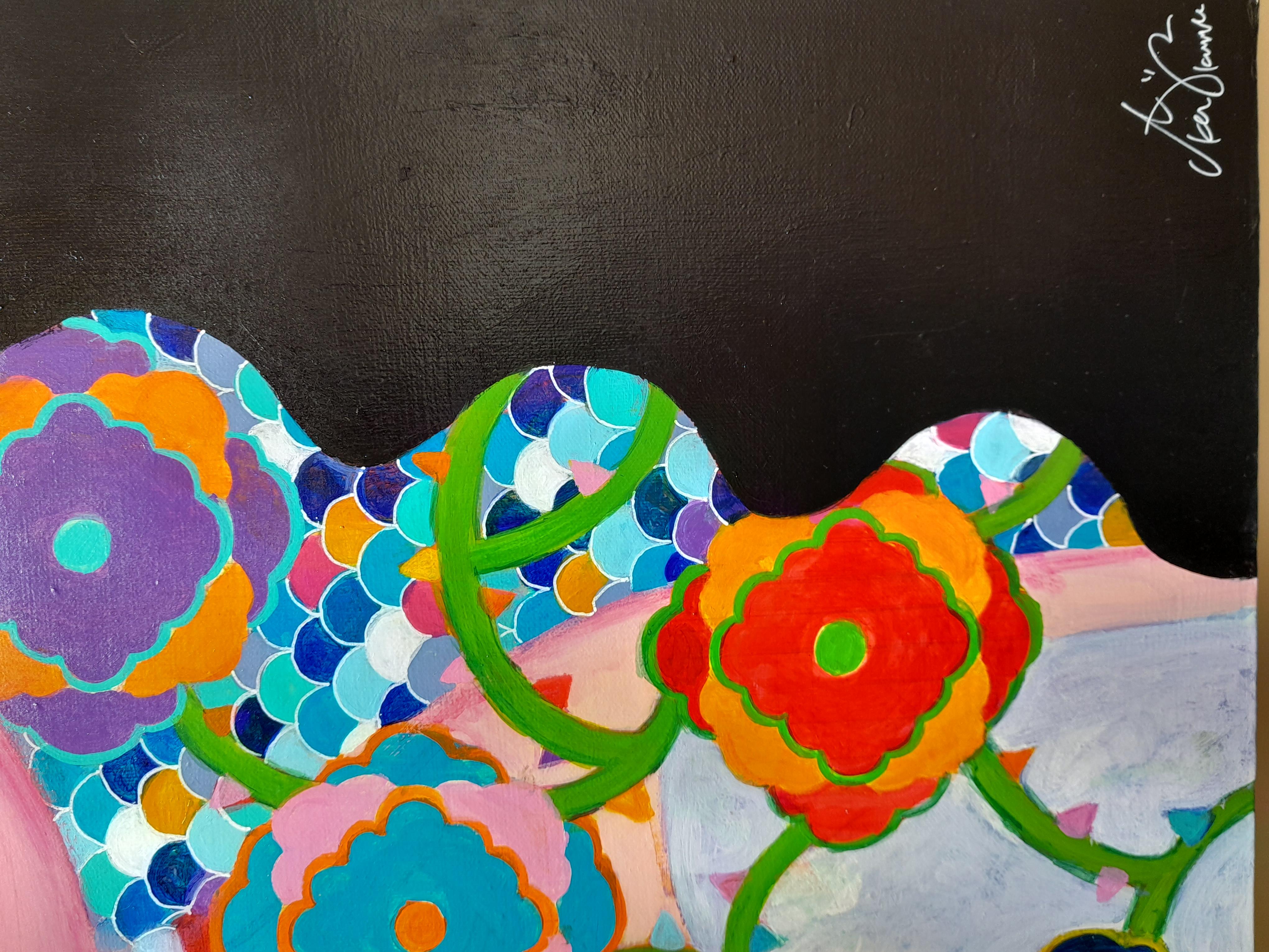 Okumura Aka - Landscape with Sea and Flower For Sale at 1stDibs