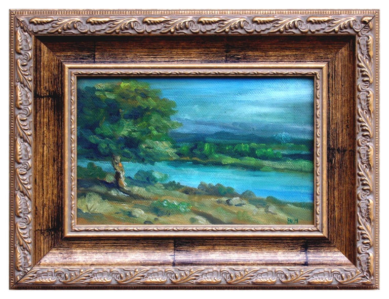 Olaf Palm - Pinto Lake, Mid Century Small-Scale Landscape with Lakeside ...