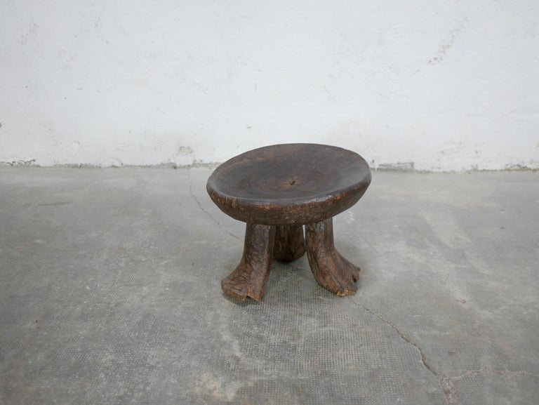Old African wooden stool For Sale at 1stDibs