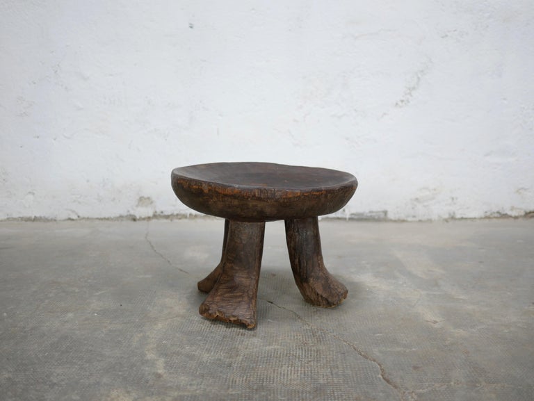Old African wooden stool For Sale at 1stDibs