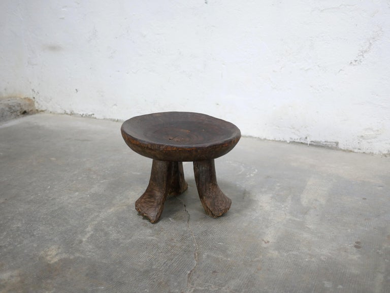 Old African wooden stool For Sale at 1stDibs