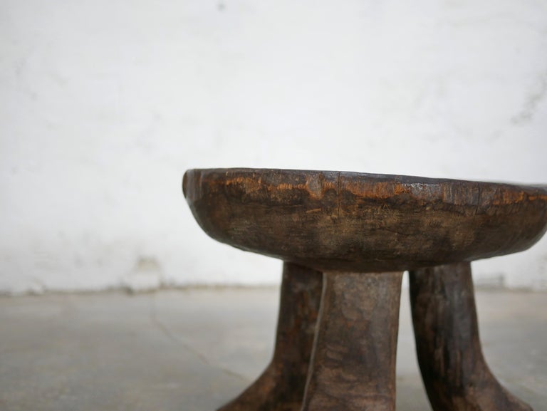Old African wooden stool For Sale at 1stDibs