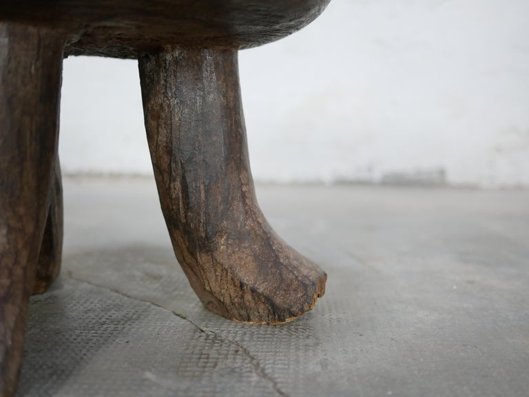 Old African wooden stool For Sale at 1stDibs
