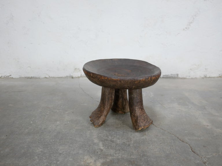 Old African wooden stool For Sale at 1stDibs