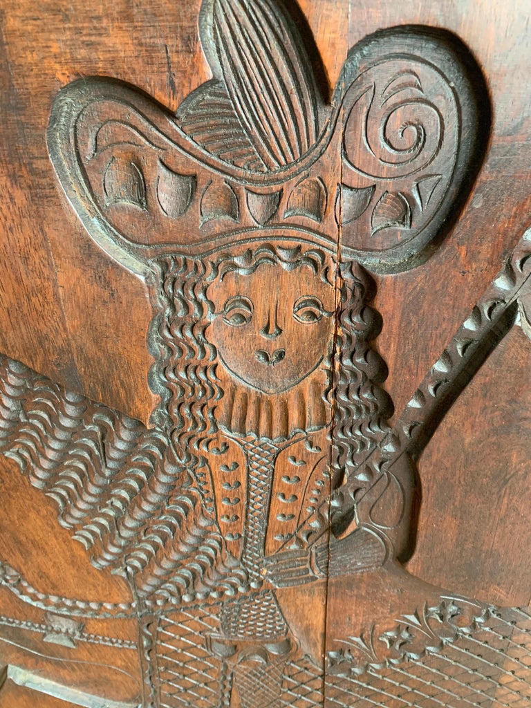 Old and Very Large Solid Hard Wood, Folk Art Gingerbread Mold for Wall ...