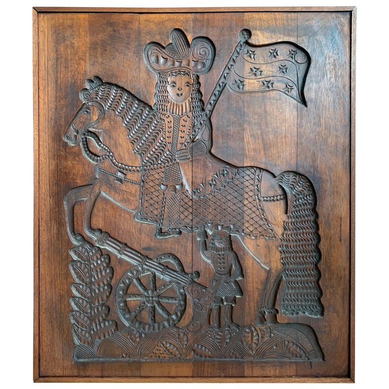 Old and Very Large Solid Hard Wood, Folk Art Gingerbread Mold for Wall ...