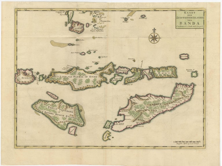 Old Antique Map of the Sumbawa, Flores, Timor in the Banda Region of ...