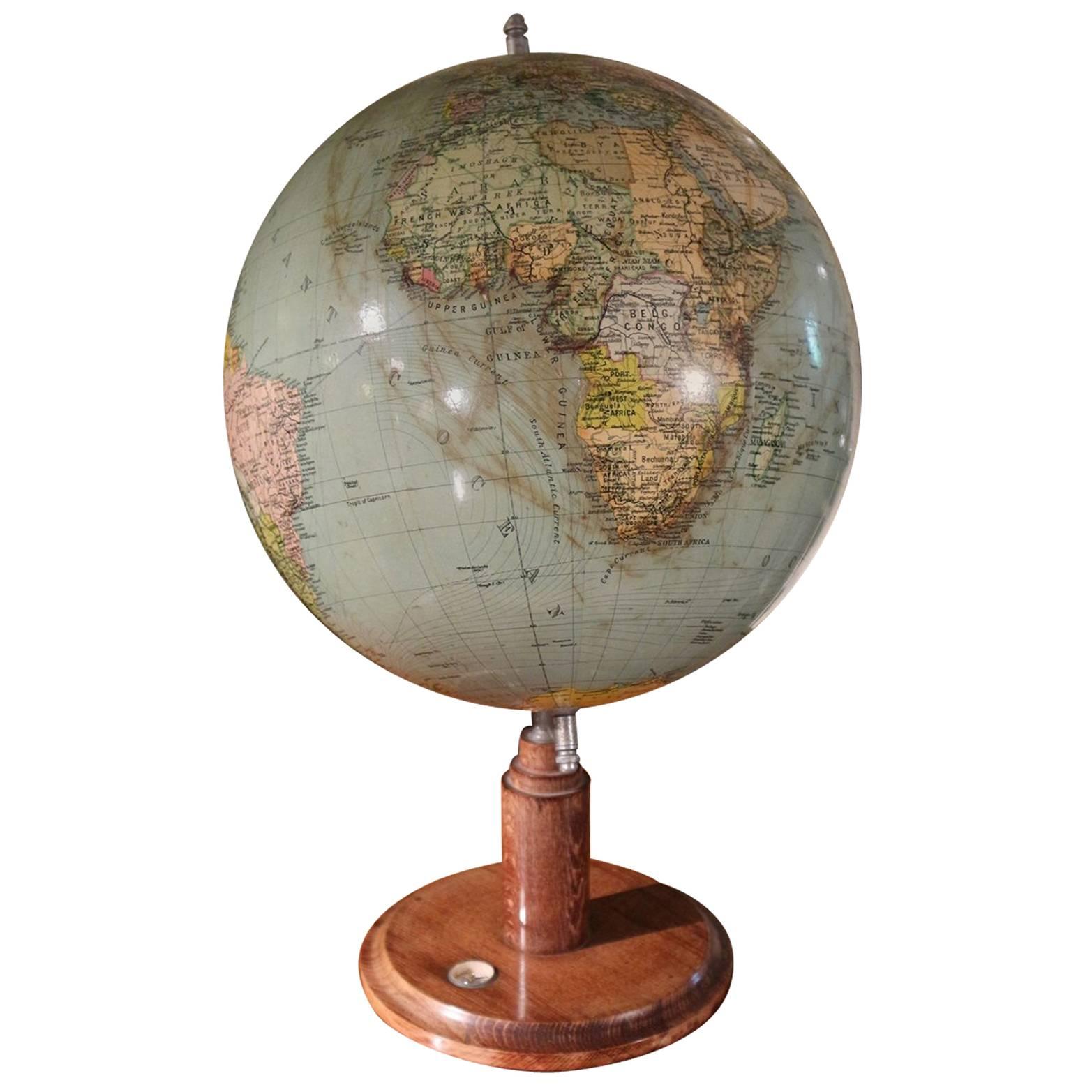 Old Art Deco Globe in Completely Original Condition at 1stDibs | globe deco