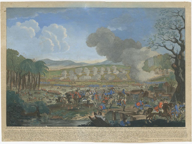Old Battle Print of Rossbach in Prussian Saxony, ca.1790 For Sale at ...