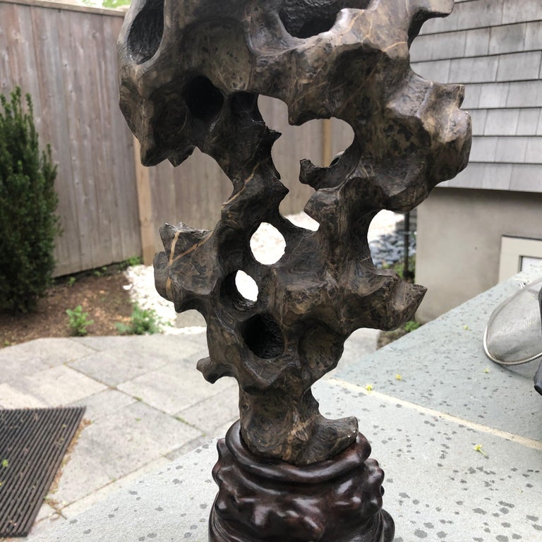 Old Black "Infinity" Taihu Scholar Rock Infinity Stone from Old ...