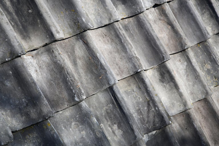 Old Blue Braised Roof Tiles Called 'Oude Holle' For Sale at 1stDibs