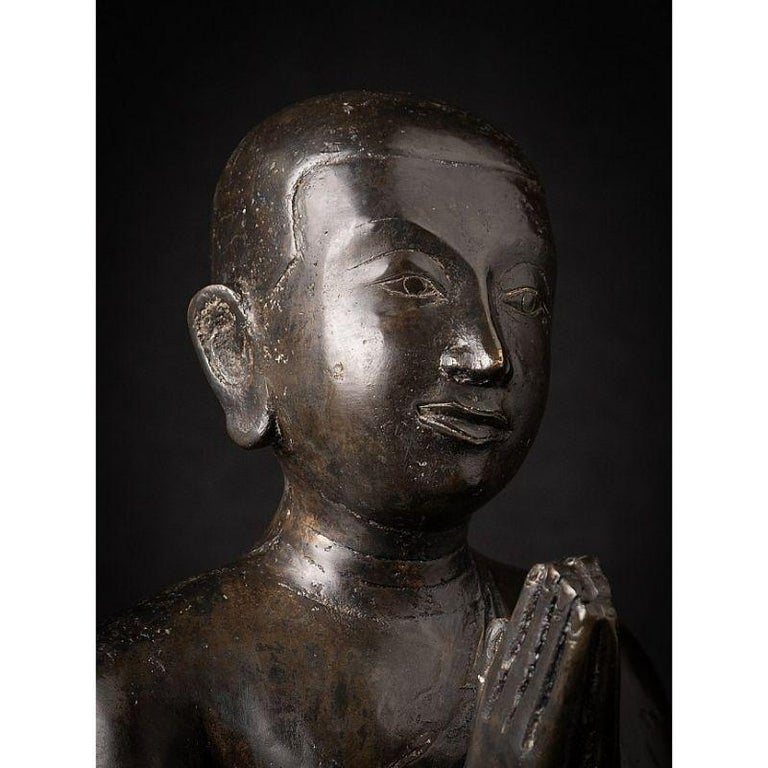 Old Bronze Burmese Monk Statue from Burma For Sale at 1stDibs