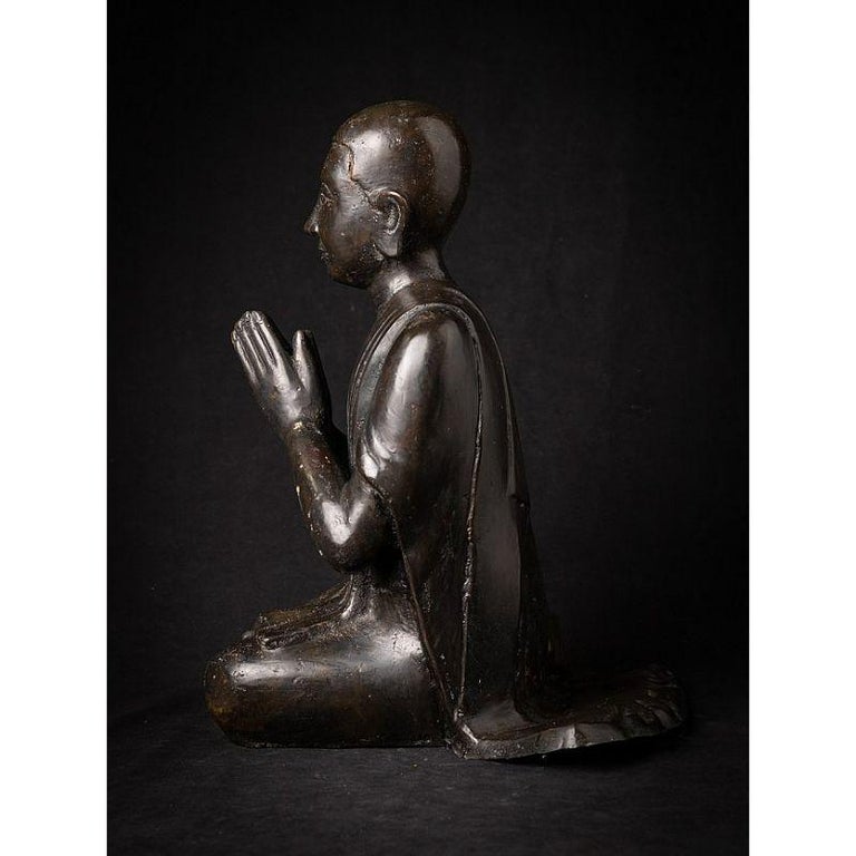 Old Bronze Burmese Monk Statue from Burma For Sale at 1stDibs