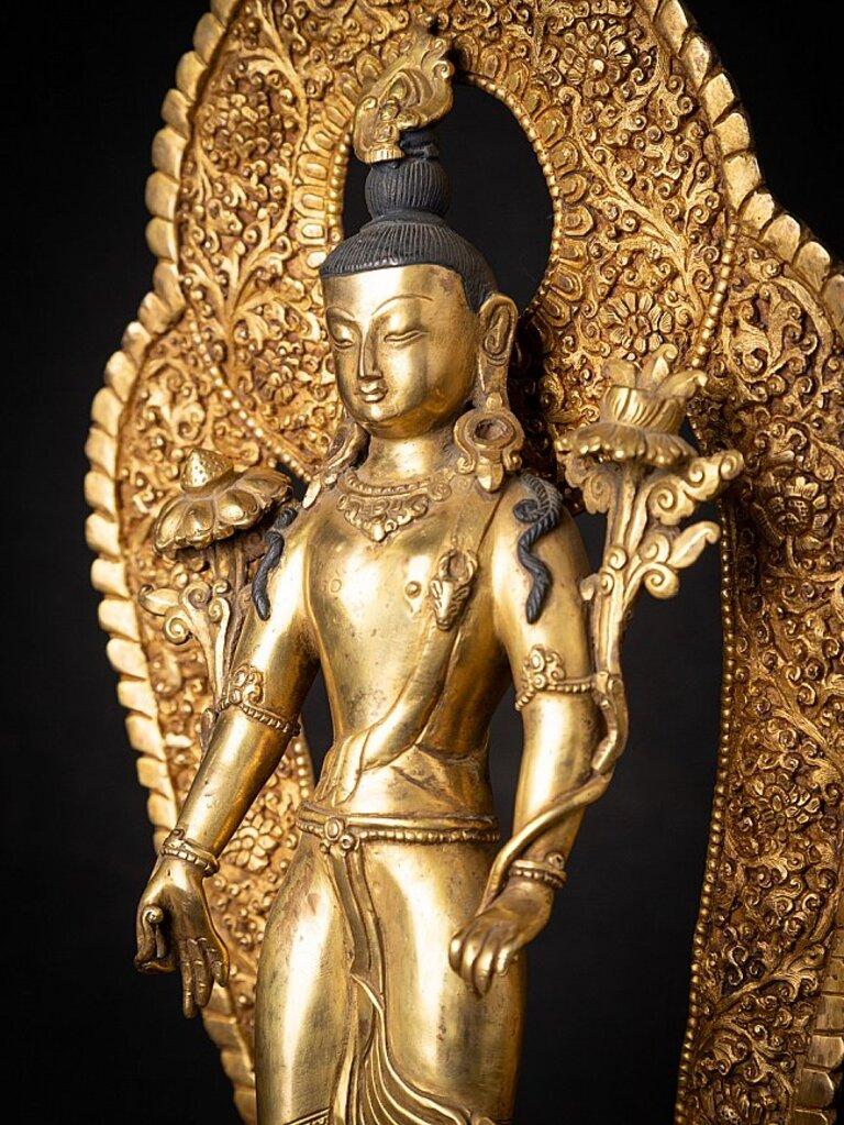 Old Bronze Nepali Lokeshwor Statue from Nepal For Sale at 1stDibs