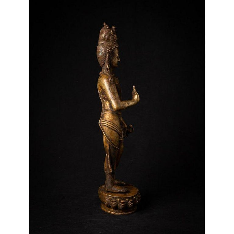 Old Bronze Nepali Lokeshwor Statue from Nepal For Sale at 1stDibs