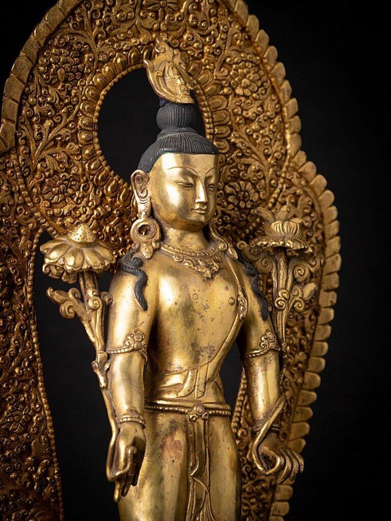 Old Bronze Nepali Lokeshwor Statue from Nepal For Sale at 1stDibs