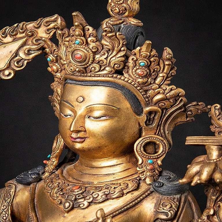 Old Bronze Nepali Manjushree Statue from Nepal For Sale at 1stDibs