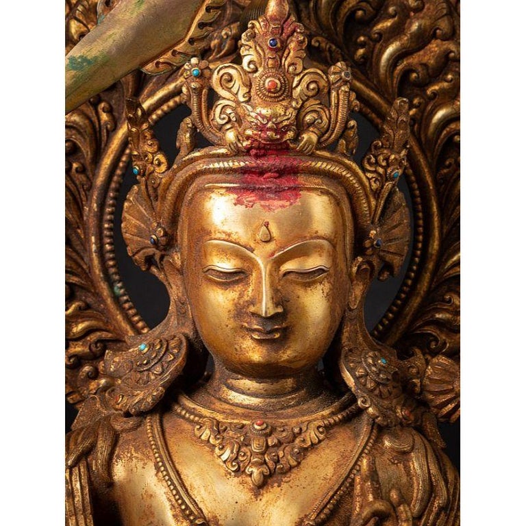 Old Bronze Nepali Manjushri Statue from Nepal For Sale at 1stDibs