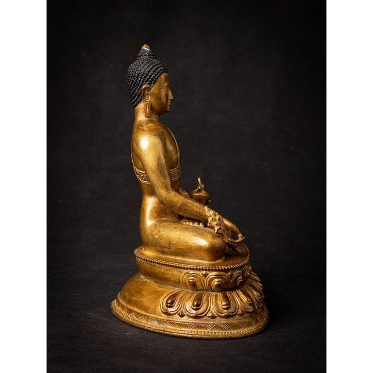 Old Bronze Nepali Medicine Buddha Statue from Nepal For Sale at 1stDibs