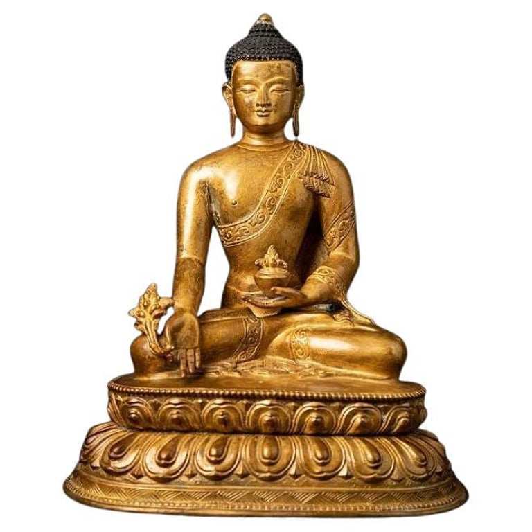 Old Bronze Nepali Medicine Buddha Statue from Nepal For Sale at 1stDibs