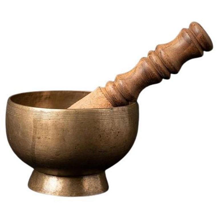 Old Bronze Nepali Naga Singing Bowl from Nepal For Sale at 1stDibs