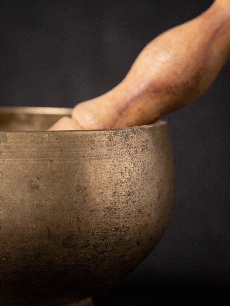 Old Bronze Nepali Singing Bowl from Nepal For Sale at 1stDibs