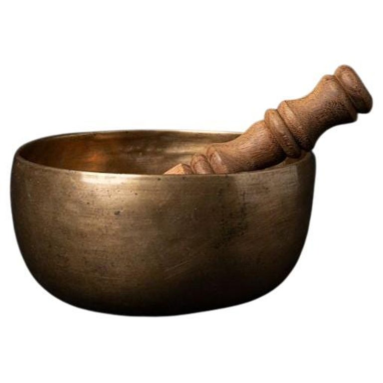 Old Bronze Nepali Singing Bowl from Nepal For Sale at 1stDibs