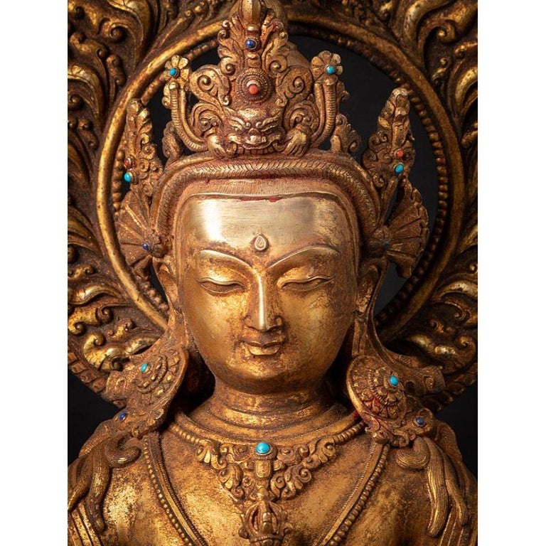 Old Bronze Nepali Vajrasattva Statue from Nepal For Sale at 1stDibs